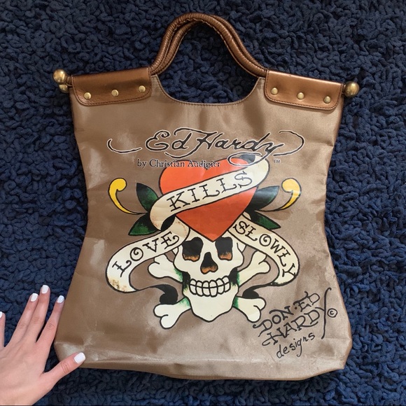 Ed Hardy | Bags | Vintage Ed Hardy Bag Beach Pool Normal Tote | Poshmark